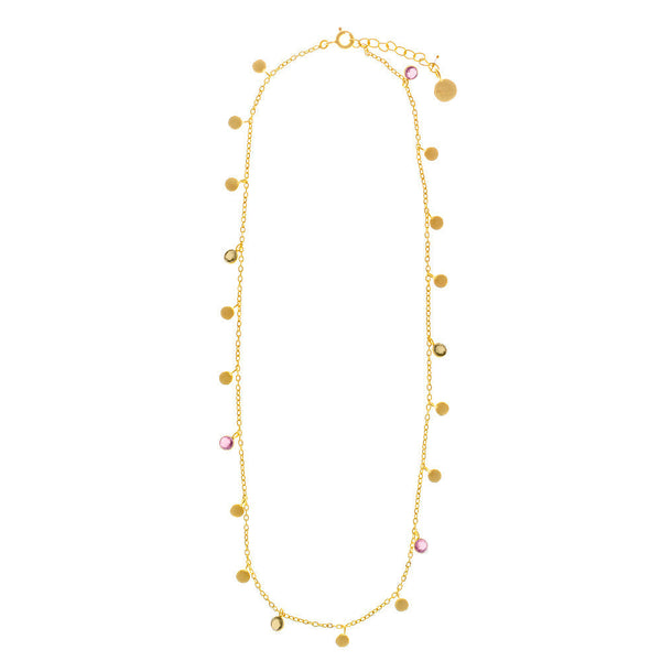 Multi Tourmaline disc necklace – Rubyteva Design